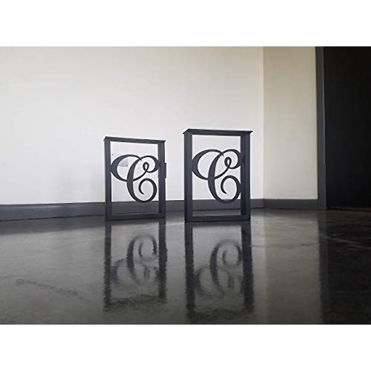 Metal Table Legs, Rectangular Monogram Style - Any Size and Color