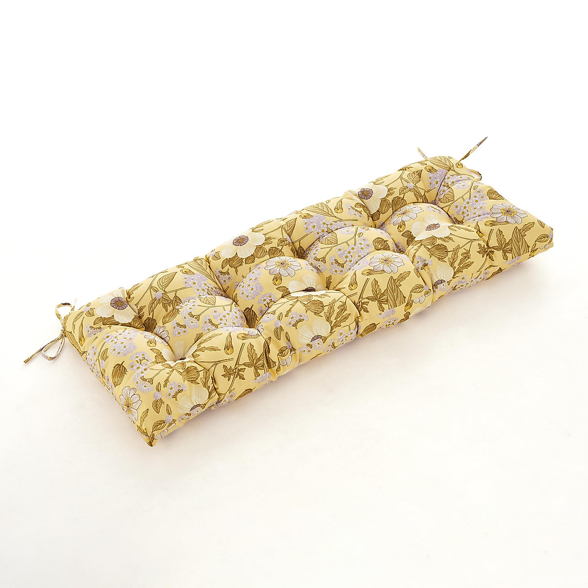 ARTPLAN Outdoor Bench Cushion for Patio Furniture,Tufted Patio Loveseat Cushion for Wooden Metal Wicker Bench Chair,48"X18"X4",Floral,Beige