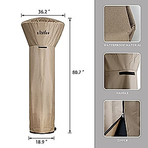Patio Heater Waterproof Cover with Zipper BIG HORN OUTDOORS Standup Patio Heater Cover 36 Inches Heavy Duty Waterproof Heater Cover Storage Bag For Outdoor Heater Black Friday deals Cyber Monday deals