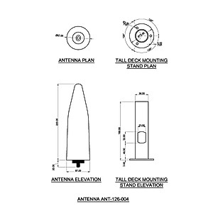 Proxicast 8.5 dBi Pro-Gain 4G / 5G / WIFI Omni-Directional Ultra Wideband Marine Grade Antenna with Stainless Outdoor Deck Mount for Boat, Salt Water or Corrosive Applications - White (ANT-126-004-WM)