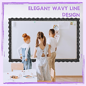 60 Feet Bulletin Board Borders, 45 Sheets Glitter Scalloped Border Trim Holiday Decoration for School, Classroom Office Party Wall Decor (6 Colors, Golden/Silvery/Red/Blue/Black/Green)