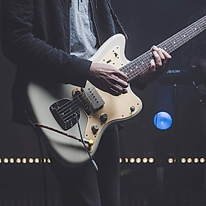 NUOSIYA 1/4 Inch TS to TS Electric Guitar Cable Braided Guitar Amp Cord Flex Instrument Cable for Electric Guitar, Bass AMP, Keyboard, Mixer, Equalizer (Braided Black White, 10FT)