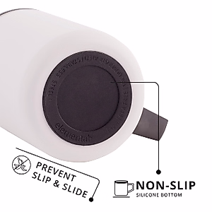 Best Valentine Coffee Mug for Her - Insulated Triple-Wall Stainless Steel Travel Cup with Handle & Ceramic Lid - Gift for Mom & Mother In Law on Valentine’s Day, Birthday & Mother’s Day - 16oz White