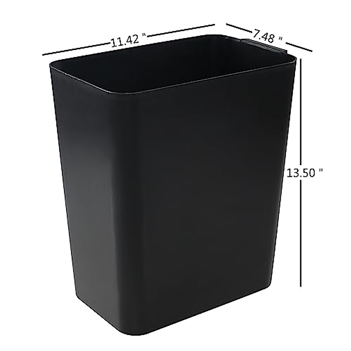 HOMMP 3-Pack Black 4.5 Gallon Office Wastebasket, Deskside Plastic Garbage Container Bin