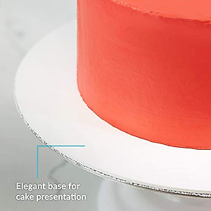 Lacupella 8 Inch Reusable Cake Board Base White Glossy Acrylic Round Disk Set of 2-1/8 or 0.12 inch Thickness for Cake Serving and Enhanced Presentation