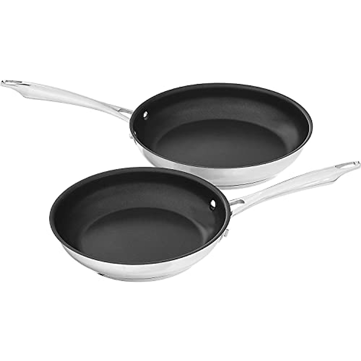CUISINART 8922-810NS Professional Series 2-Piece Stainless Steel Nonstick Skillet Set, 2-Pack