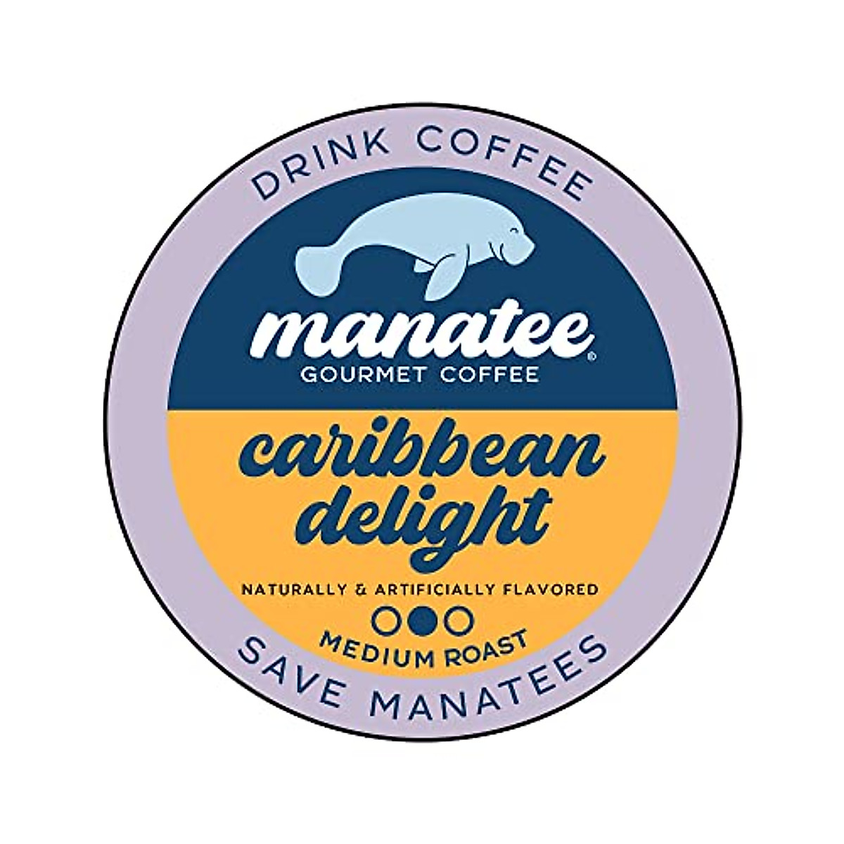 Manatee Gourmet Coffee, Single Serve Pods for Keurig 2.0 K Cup Brewers, Medium Roast, Caribbean Delight, 80 ct