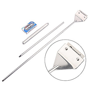 Katfort Aquariums Glass Scraper, 25.6inch/65cm Fish Tank Algae Scraper, Aquarium Scraper for Glass Tanks, Stainless Steel Cleaning Tool Kit with 10 Blades, Razor Scraper for Glass Aquarium