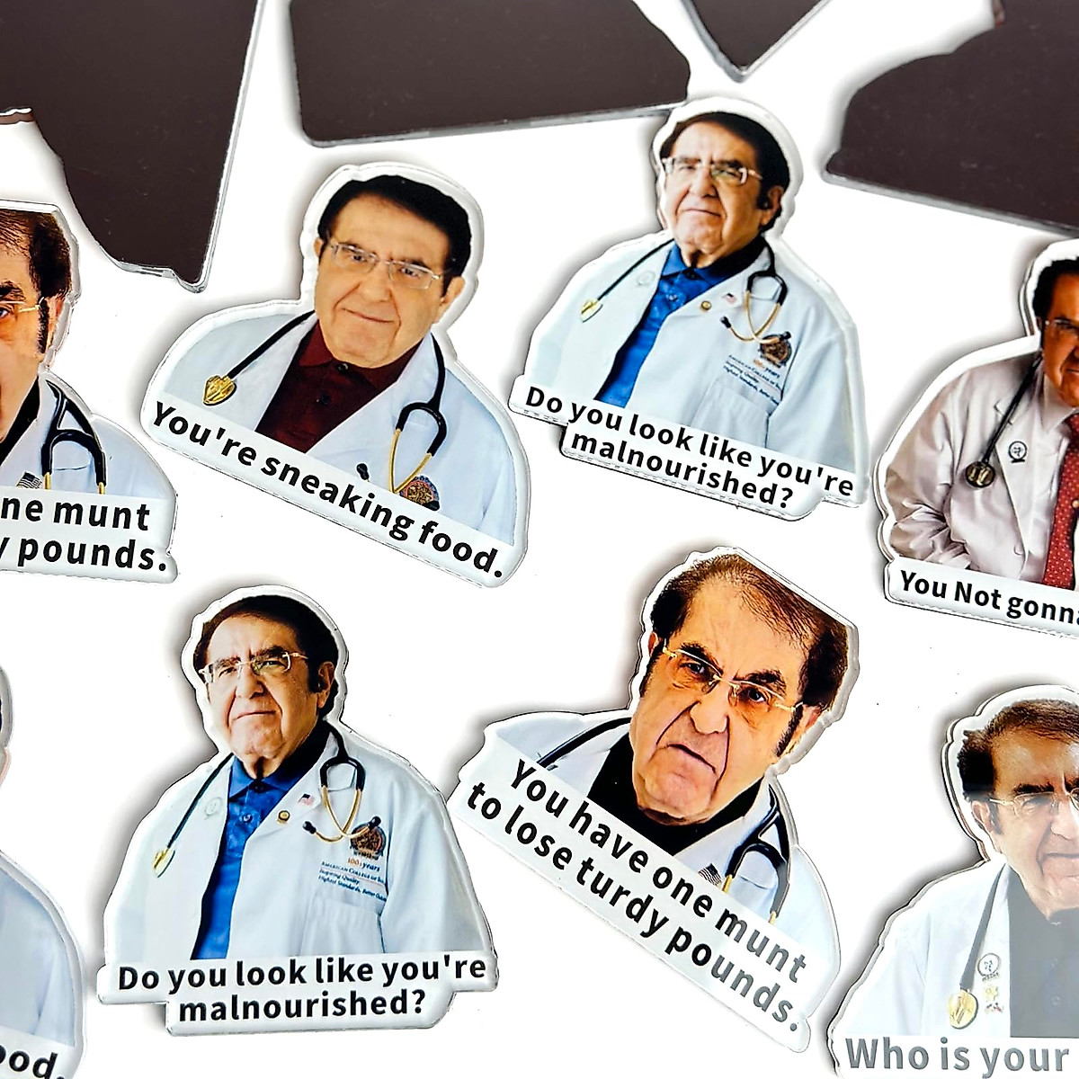 Dr Now Magnets Set Funny Dr. Now My 600 Lb. Life Fridge Magnet Set, Weight Loss, You Not Gonna Starve, Why You eat so Much? You're Sneaking Food. (A-7set)