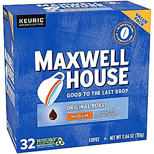 Maxwell House Original Roast Medium Roast K-Cup Coffee Pods (32 ct Box)