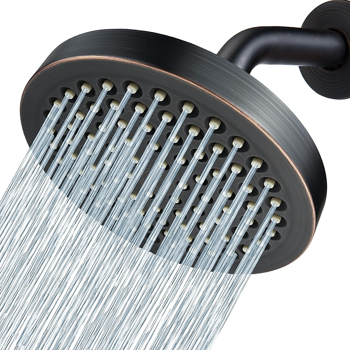 Voolan High Pressure Rain Shower Head, Luxury Modern Look, The Perfect Adjustable Replacement For Your Bathroom Showerhead, Comfortable Shower Experience Even at Low Water Flow (6" Oil-Rubbed Bronze)
