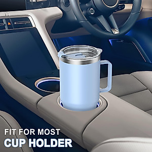 AUSOR 30 oz Tumbler with Lid and Straw,Water Bottle with Handle,Insulated Stainless Steel Tumbler for Hot & Cold, Coffee Travel Mug Cups Reusable Blue