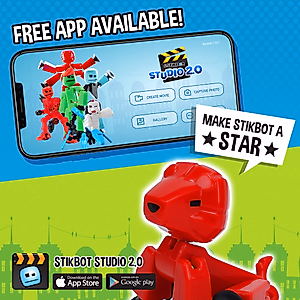 Zing Stikbot Safari 4 Pack, Set of 4 Stikbot Collectable Action Figures, Includes 1 Lion, 1 Elephant, 1 Hippo, and 1 Rhino, Create Stop Motion Animation