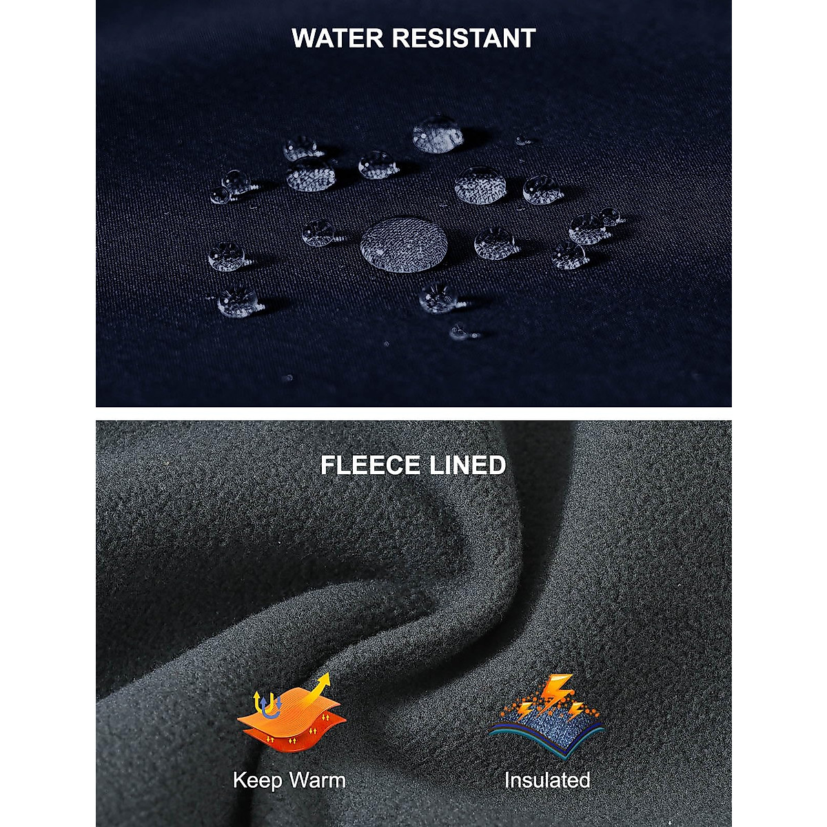 TBMPOY Men's Snow Ski Waterproof Softshell Snowboard Pants Outdoor Hiking Fleece Lined Wear Resistant Windproof Navy 34