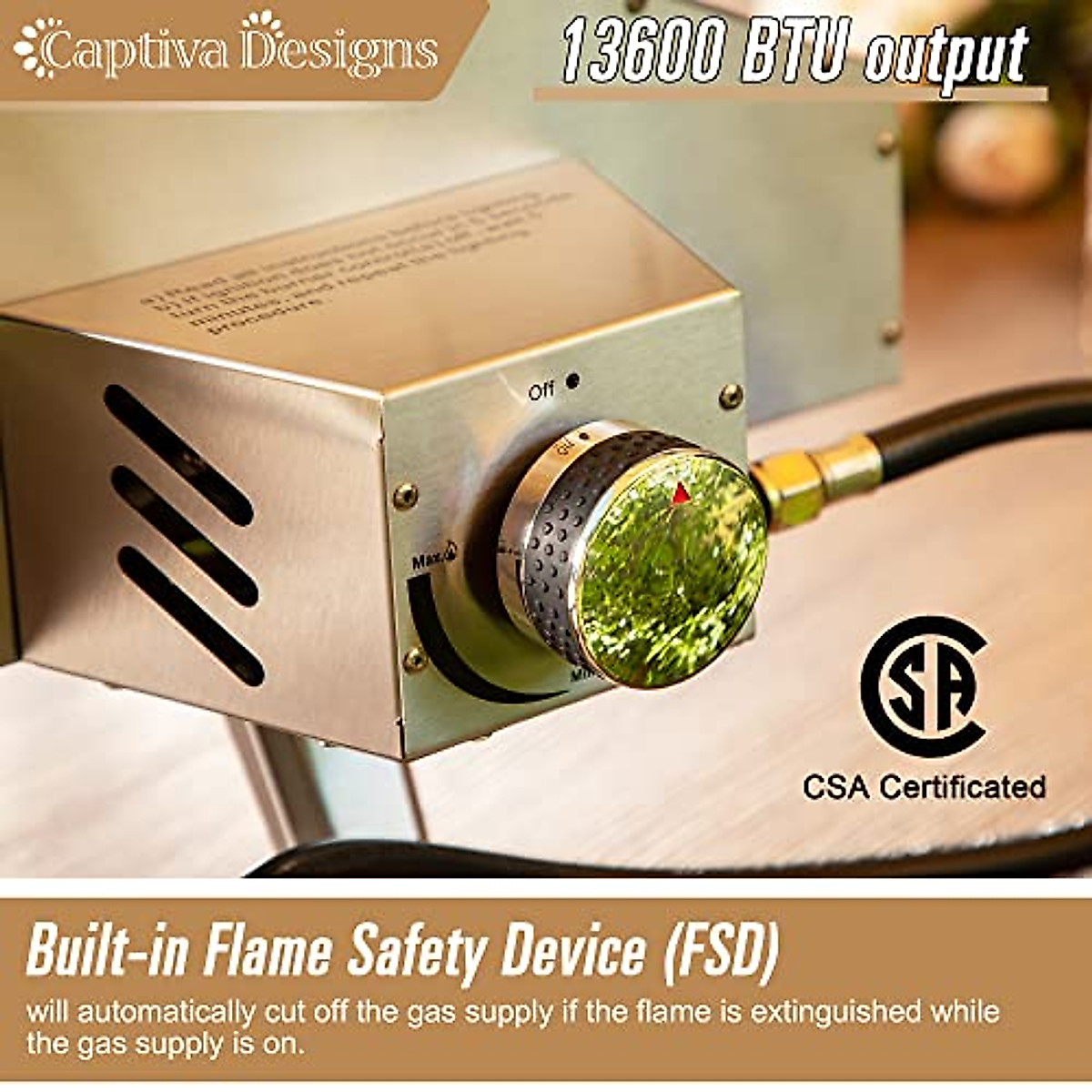 Captiva Designs Portable Outdoor Pizza Oven, Gas Pizza Oven for 13" Pizza, Propane Pizza Maker with Necessary Accessories - Ideal for Any Outdoor Kitchen