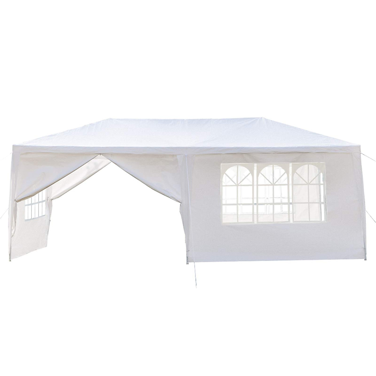 10' x 20'x 8.5'Outdoor White Waterproof Gazebo Canopy Tent with 4 Removable Sidewalls and Windows Heavy Duty Tent for Party Wedding Events Beach BBQ