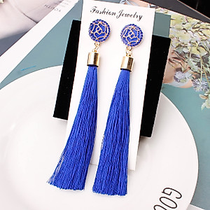 Zealmer Colorful Tassel Earrings For Women Bohemian Long Dangle Drop Statement Earrings Fashion Jewelry For Birthday Christmas Valentines Day Gift