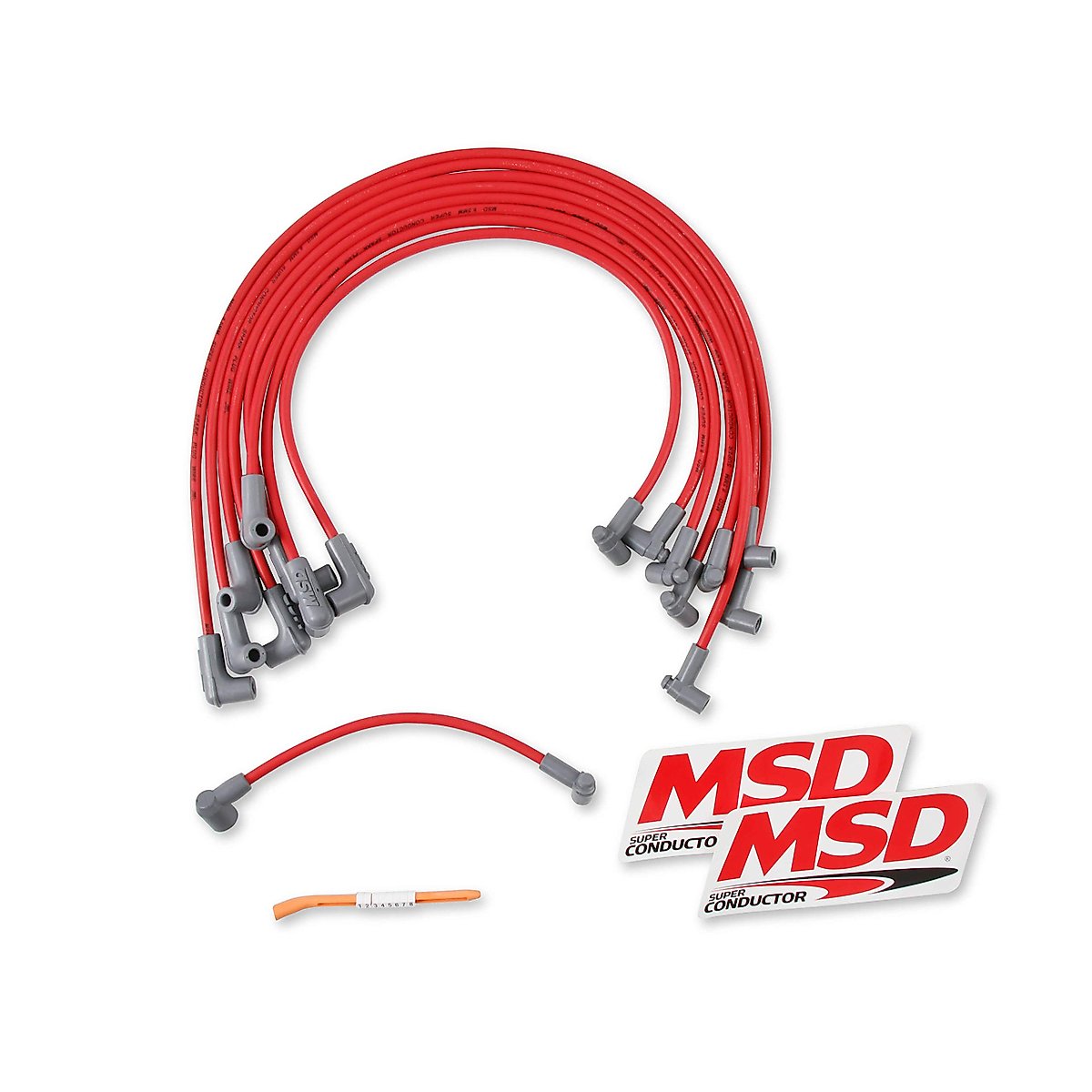 MSD 35599 Super Conductor 8.5mm Spark Plug Wire Set, Small Block Chevy for use with HEI Cap
