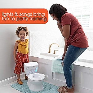 Summer My Size Potty Lights and Songs Transitions, White – Realistic Potty Training Toilet with Interactive Handle that Plays Music for Kids, Removable Potty Topper/Pot, Wipe Compartment, Splash Guard