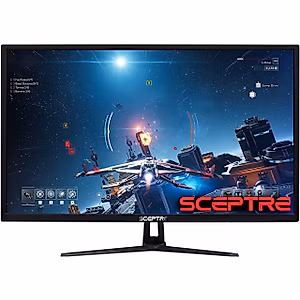 Sceptre 32" QHD 1440P 2560x1440 LED Monitor HDMI DisplayPort Up to 85Hz Build-in Speakers Blue Light Shift, Machine Black 2020 (E325W-2560AD)