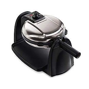 Hamilton Beach Flip Belgian Waffle Maker with Non-Stick Removable Plates, Browning Control, Drip Tray, Stainless Steel (26030)