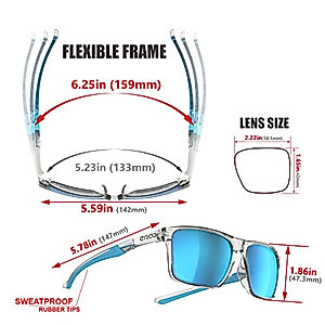 EAZYRUN ER00 P1A HD retangle Sky blue Polarized Driving Sunglasses for Women Men