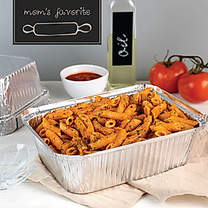 PLASTICPRO Disposable 5 LB Aluminum Takeout Tin Foil Baking Pans 7'' X 10'' X 3'' Inch Bakeware - Cookware Perfect for Baking Cakes,Brownies,Bread, Meatloaf, Lasagna, Pack of 10