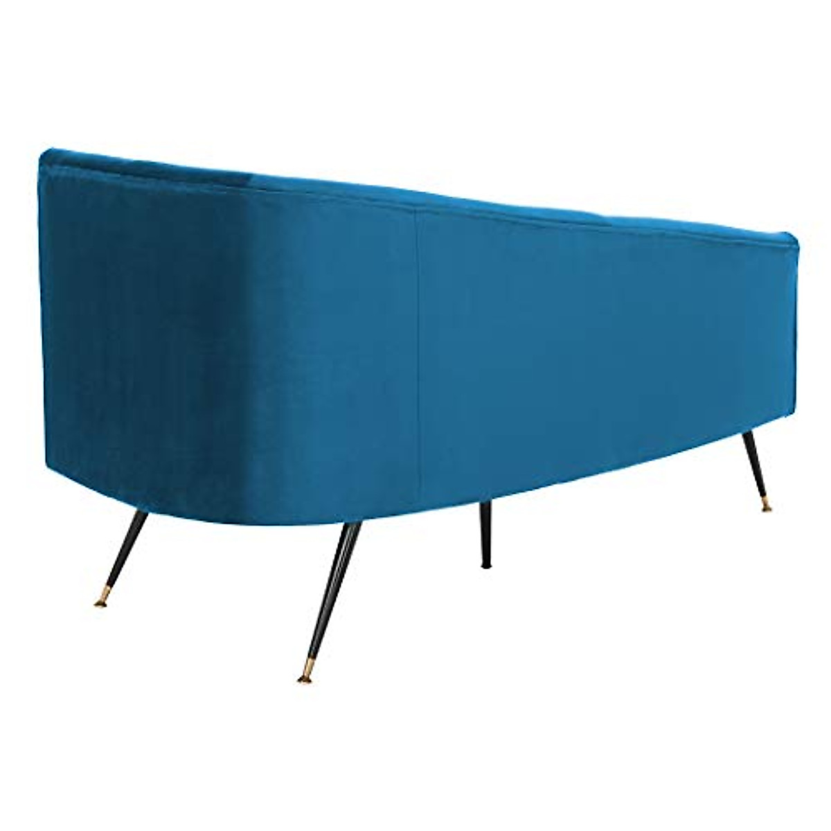 Safavieh Home Evangeline Glam Navy Velvet and Black Parisian Settee Loveseat