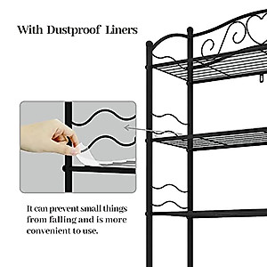 YADOOLIFE Over-The-Toilet Storage Toilet Rack, Behind The Toilet Racks, 3-Tier Bathroom Shelves, Stand Over Toilet Rack, Free Standing Restroom Space Saver, Metal, Black