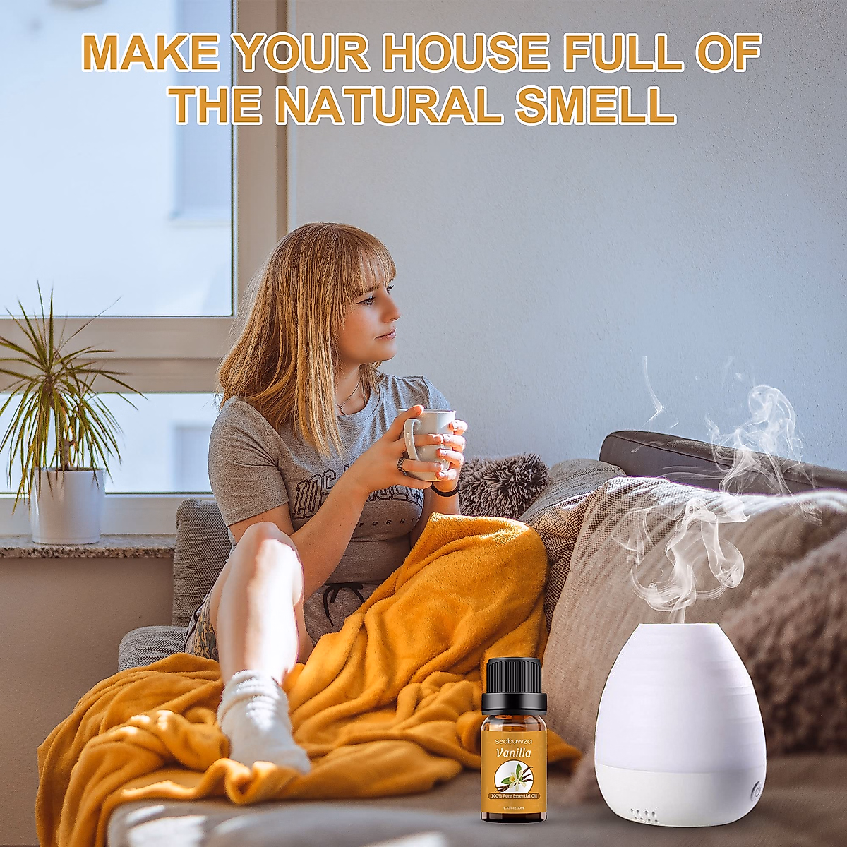 Sedbuwza Vanilla Oil Bundle with Lavender Essential Oil Set, 100% Pure Organic Fragrance Oil for Diffuser, Humidifier, Soap, Candle, Perfume