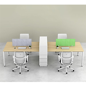 Icegrey Acoustic Desk Divider Privacy Panel Removable Sound Absorbing Desk Partition Board with 2 Clips for Student Call Centers Offices Braries Classrooms Library, Dark Grey, 23.4x15.6