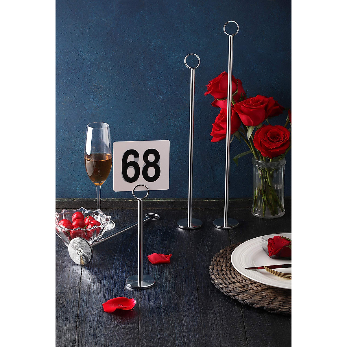 New Star Foodservice 23305 Ring-Clip Table Number Holder/Number Stand/Place Card Holder, 18-Inch, Set of 12