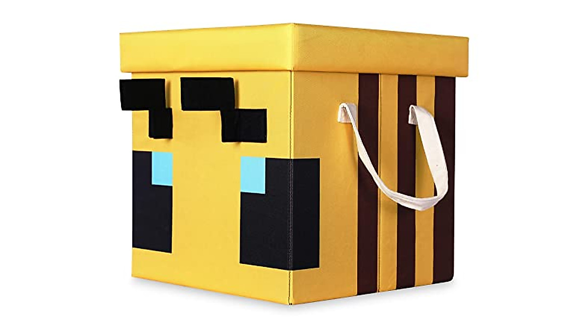 Minecraft Bee Storage Bin - 15-Inch Foldable Organizer for Fans