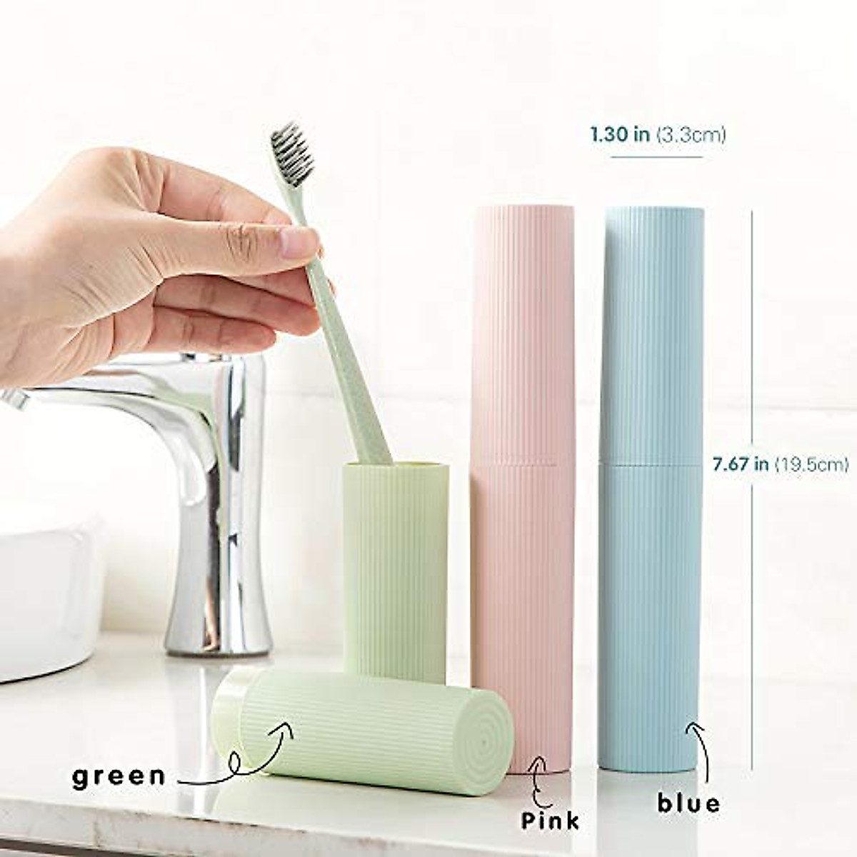 Toothbrush Case Holder Travel Plastic Slim Lightweight Tooth Brush Cup for Business Trip Outdoor Camping