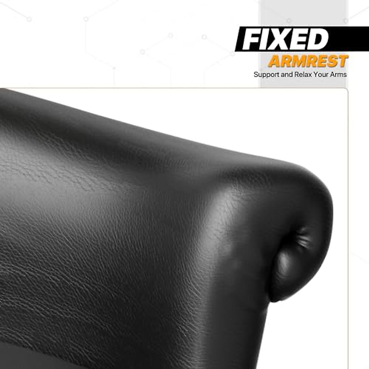 MoNiBloom Home Office Task Chair, Heigh-Adjustable Modern PU Leather Make Up Chair with Metal Base, 360° Swivel Task Chair Armchair for Living Room Bedroom Vanity Study, Black