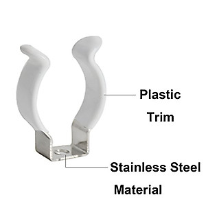 (24-Pack) JESLED T8 U Clips Holder Bracket for 8FT LED Light Bulbs, LED Fluorescent Tube Replacement Mounting Accessories, Stainless Steel Lamp Support, Lampholder, Pipe Clamps to Prevent Sagging