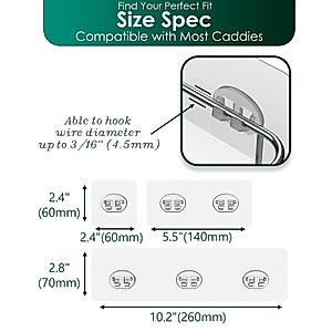 Jovware Shower Caddy Adhesive Replacement Stickers, Replacement Adhesive for Shower Caddy, Shower Organizer Adhesive Replacement, Adhesive for Shower Caddy Assorted Wire Hook 10 Pack