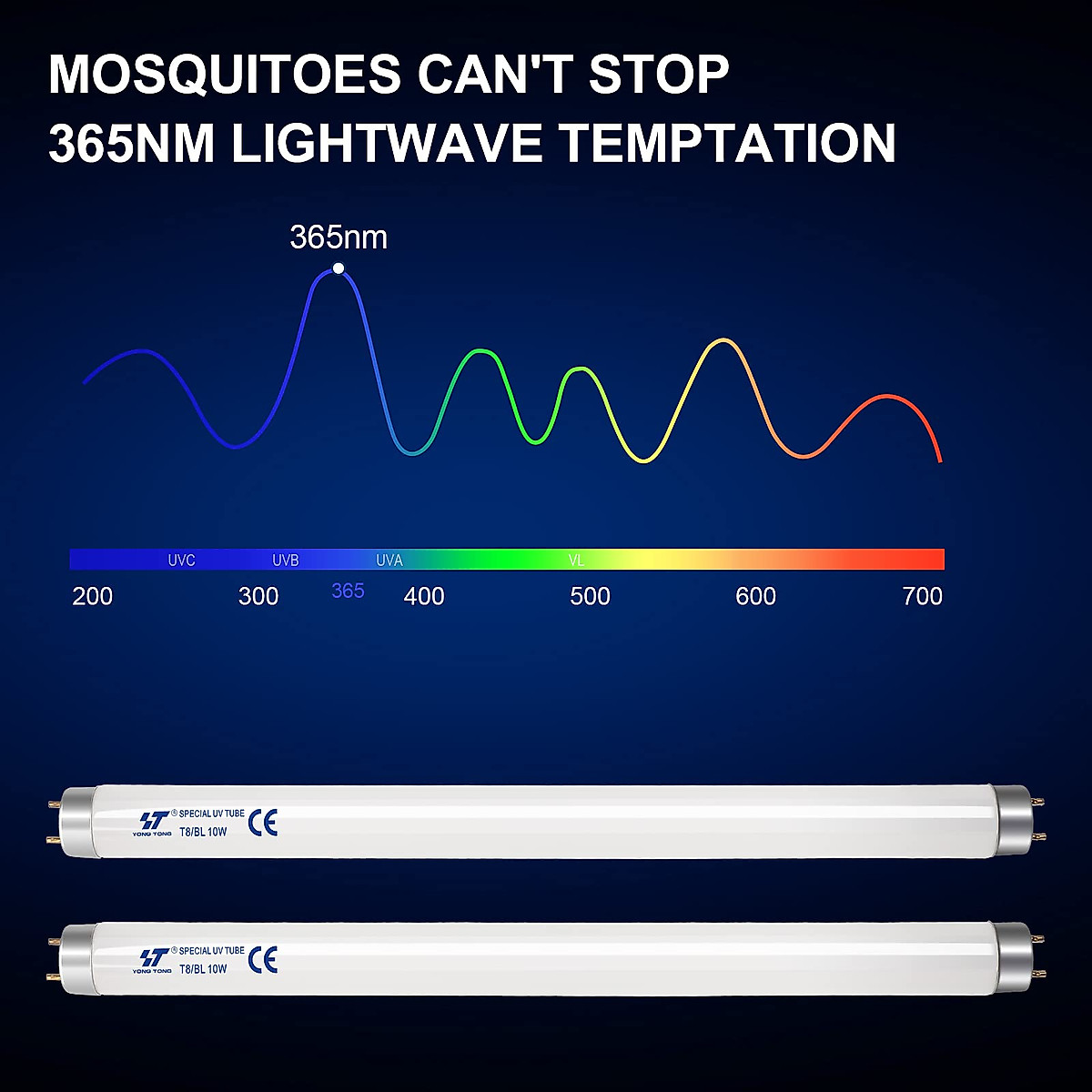 Generic 2 Pack 10W UV Bulbs Mosquito-lured Tubes Standard T8 Light Tube 10 Watts UV Light Bulb Replacement Compatible with 20W Electric Bug Zappers Mosquito Killers 13 Inches, White