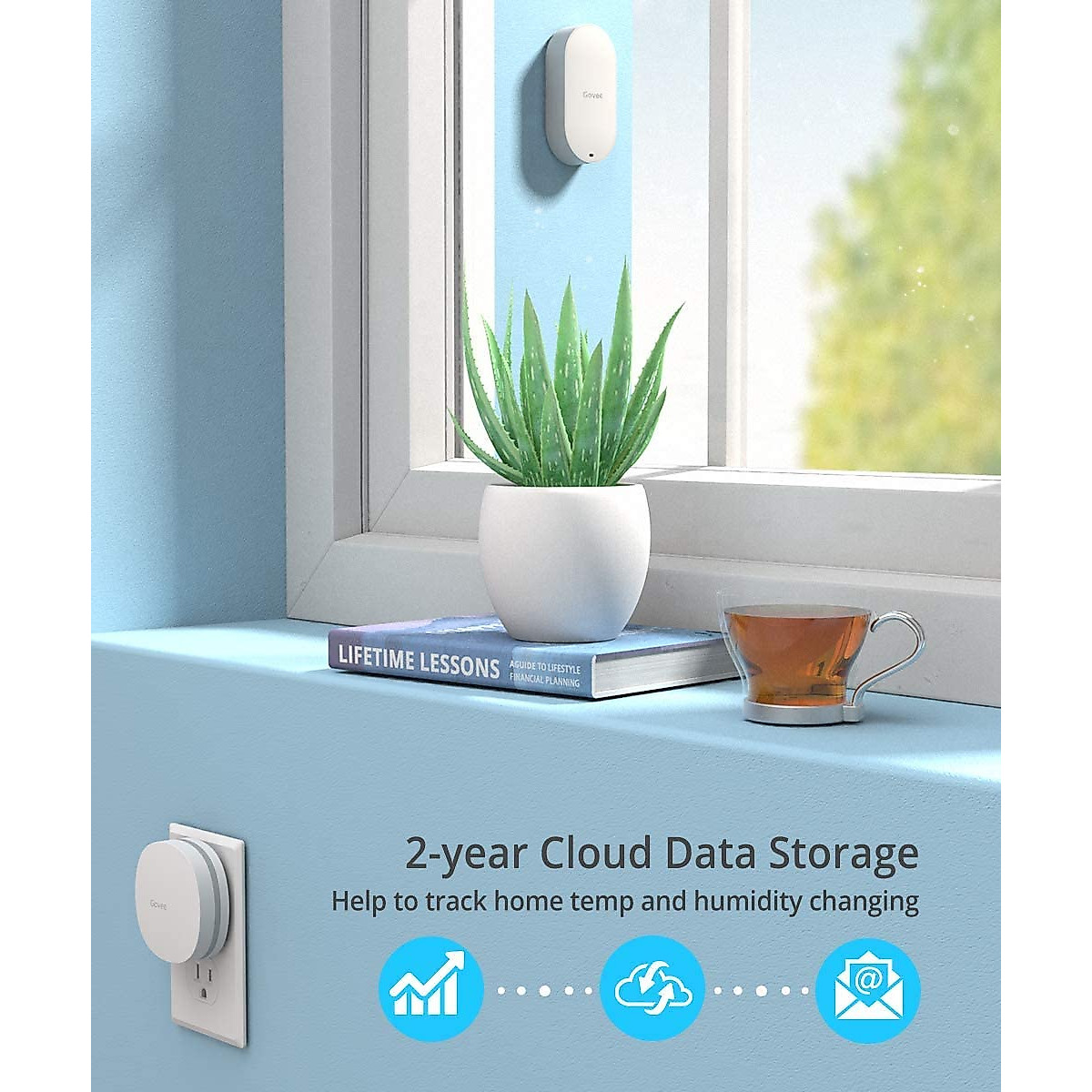 Govee WiFi Thermometer Hygrometer, Wireless Digital Indoor Temperature Gauge Humidity Monitor with App Alerts, for Home, Greenhouse, Basement, Pets, 3 Sensors and 1 Gateway (Supports 2.4G WiFi)