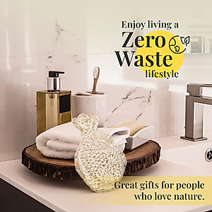 Natural Handwoven - Sisal Loofah - Body Scrubber Made from Premium Agave Fibers - Arabic - Turkish Style Shower loofah - Loofah Sponge with bar Soap Pouch - Loofah Exfoliating Body Scrubber (2-Pack)