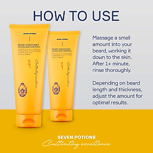 SEVEN POTIONS Beard Conditioner for Men – Prevents Beard Itch and Dandruff – Natural, Vegan, Cruelty Free (Woodland Harmony, 8.45 FL OZ)