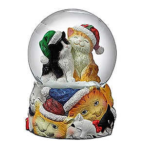 Christmas Cats Musical Snow Globe by The San Francisco Music Box Company
