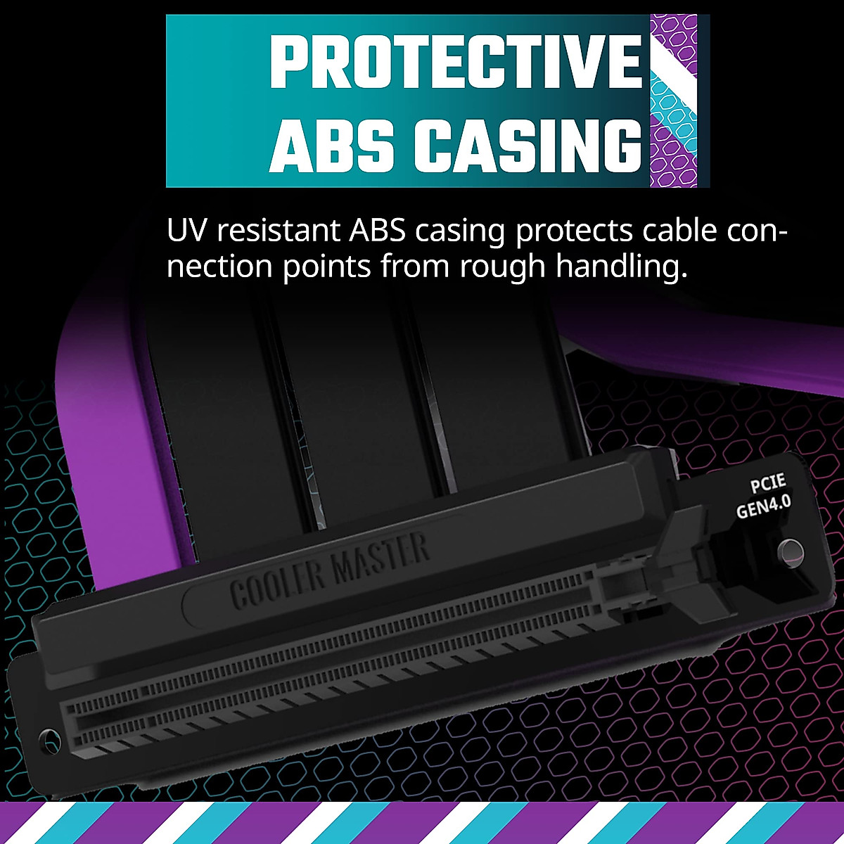 Cooler Master MasterAccessory Riser Cable PCIe 4.0 x16 200mm Black, PCIe 4.0 Compatible, EMI Shielded 30 AWG, Protective ABS Casing for Graphics Card (MCA-U000C-KPCI40-200)