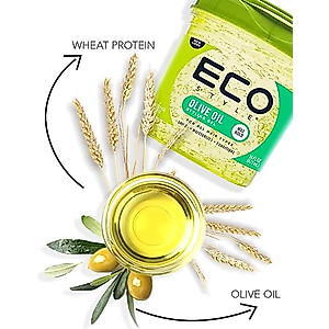 Eco Style ECOCO Style Gel Olive Oil-100% Pure Olive Oil-Adds Shine And Tames Split Ends-Weightless Style-Nourishes And Repairs-Adds Moisture To The Scalp-Superior Hold-Healthy Shine-16 Oz