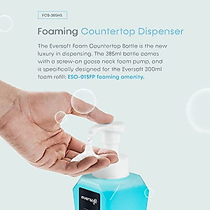 EZbrnd Eversoft Foaming Countertop Hand Soap Bottle Dispenser, 385 ml (13 oz), Refill Cartridges Sold Separately