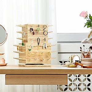 TIPSYTREE 84 Spools Thread Holder, 360° Rotating Sewing and Embroidery Thread Organizer, Wooden Thread Storage Rack for Quilting Sewing and Embroidering