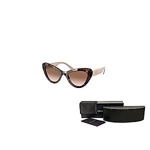 Prada PR13YS 07R0A6 52MM Havana/Brown Gradient Cat Eye Sunglasses for Women + BUNDLE With Designer iWear Complimentary Eyewear Kit