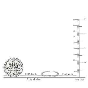 Dazzlingrock Collection 0.15 Carat (ctw) Round White Diamond Contour Wedding Ring Enhancer Guard Band for Her in 14K White Gold Size 8