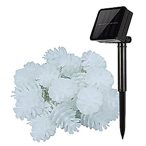 WONFAST Pine Cone Led String Lights, Waterproof 5m/16.4ft 20LED Outdoor Solar Powered Fairy Starry Lights for Gardens Christmas Trees Weddings Parties Indoor Holiday Decoration (Warmwhite)