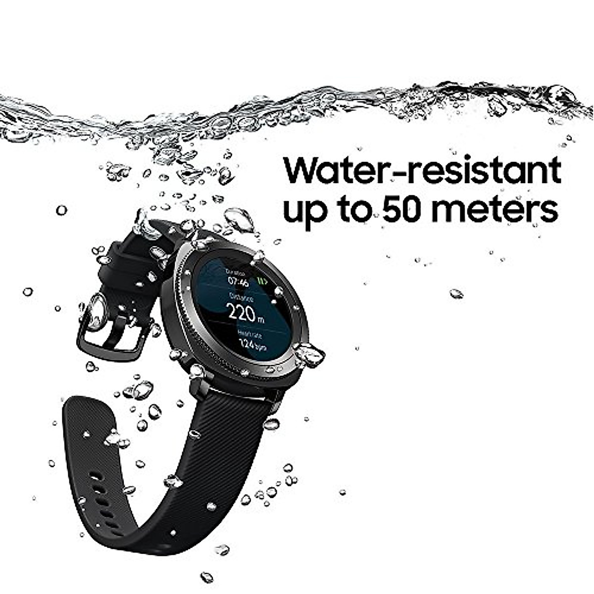 Samsung Gear Sport Smartwatch, Black (SM-R600NZKAXAR) (Renewed)